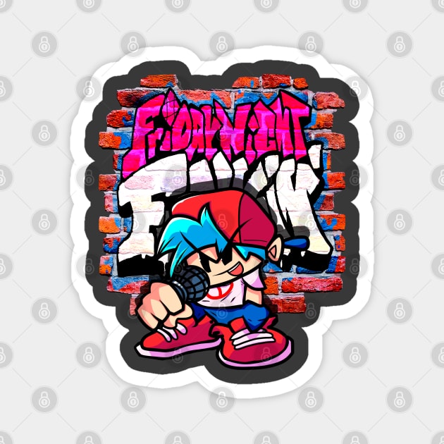 BoyFriend FNF. Brick wall - Fnf - Magnet | TeePublic