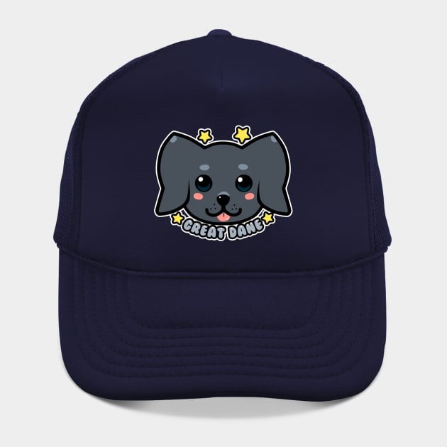KAWAII Great Dane Dog Face - Great Dane - Hat | TeePublic