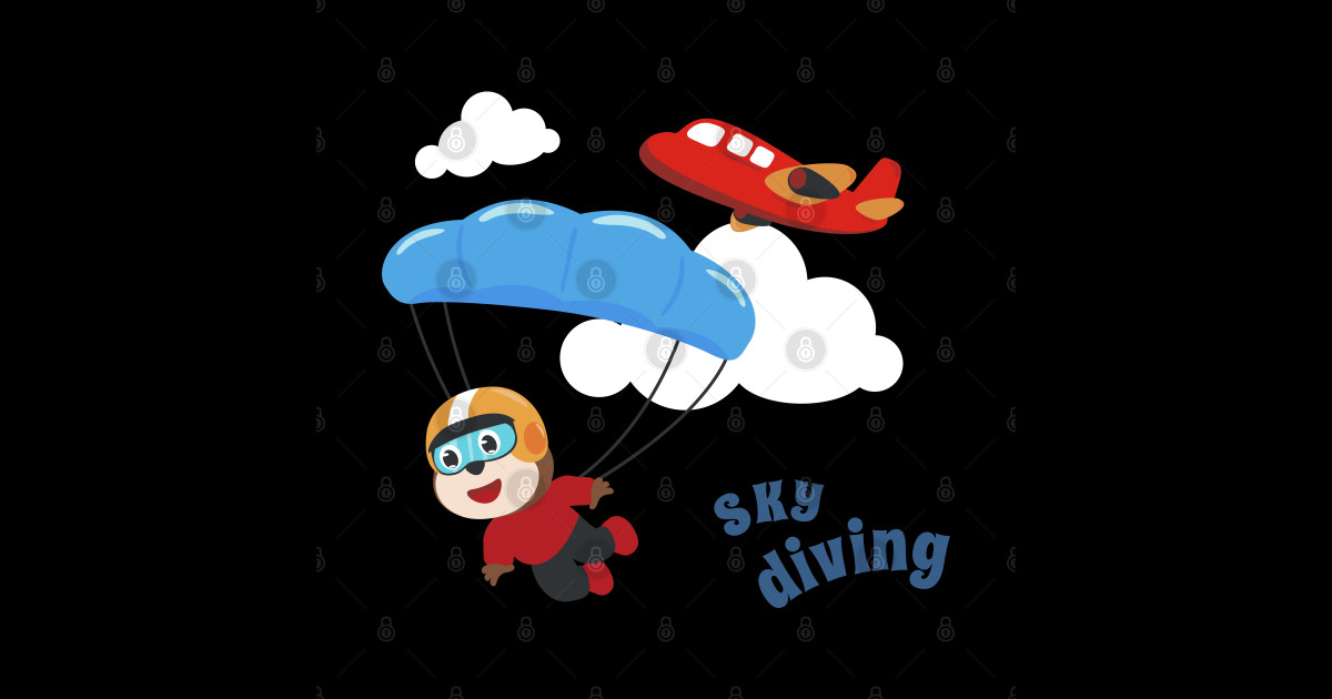 Vector illustration of a cute skydiver. - Skydiving Theme Party ...