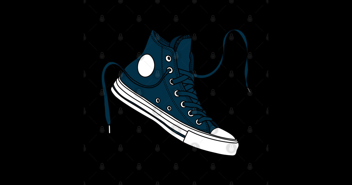 dark blue high tops - Converse - Sticker | TeePublic