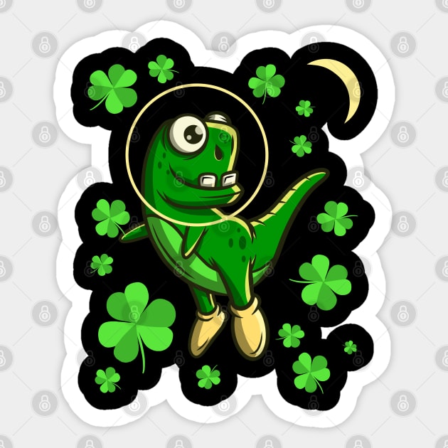 Funny St. Patrick’s Day Dinosaur Space Adventure Gift Shamrock - St ...