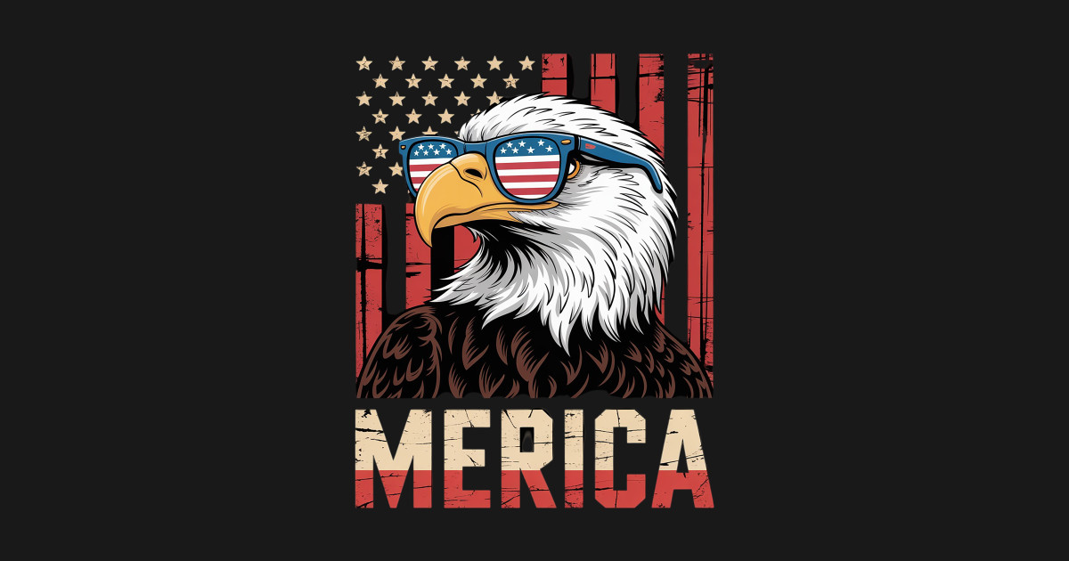 Patriotic Bald Eagle Mullet Merica USA Flag 4th of July - Patriotic ...