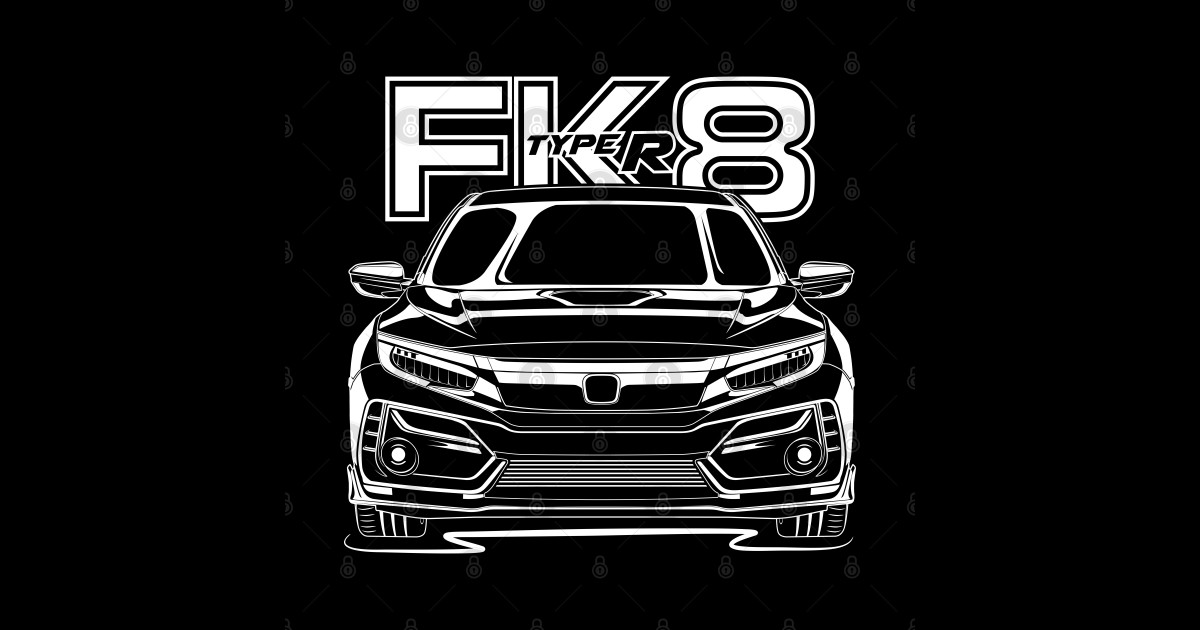 FK8 Type-R (White Print) - Civic Fk8 - Posters and Art Prints | TeePublic