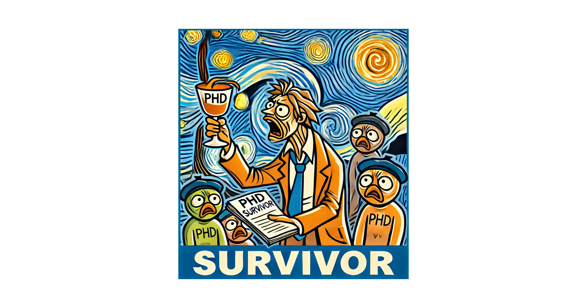 PhD Survivor Cubism Art – The Ultimate Academic Trophy - Phd Graduation ...