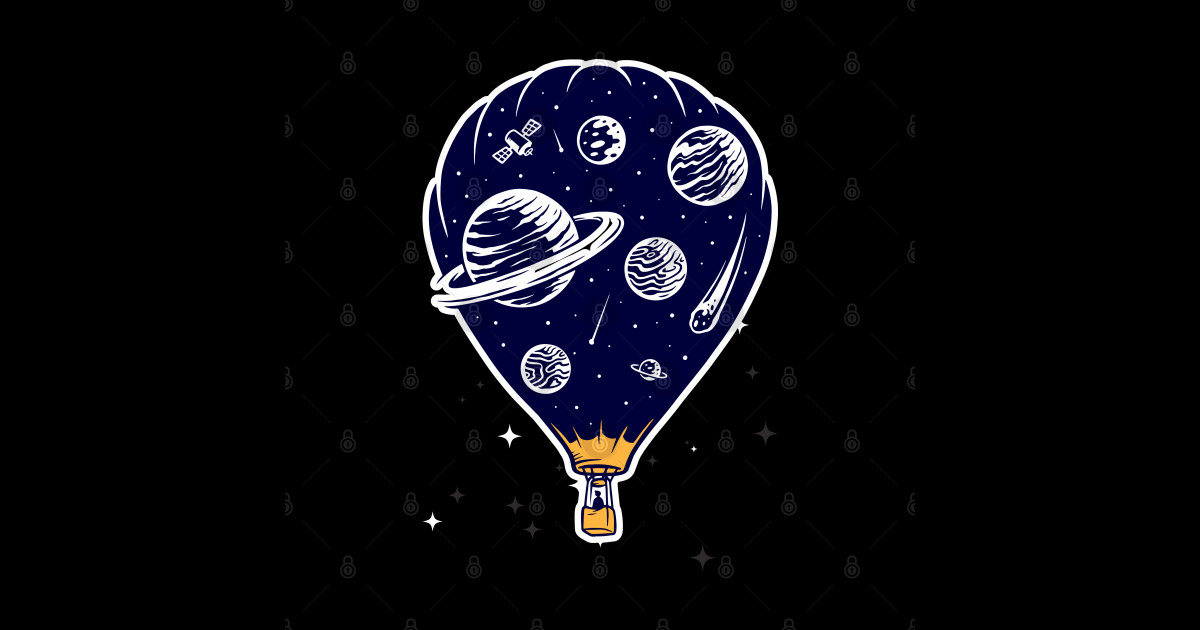 HOT AIR BALLOON UNIVERSE space universe alien art - Hot Air Balloon ...