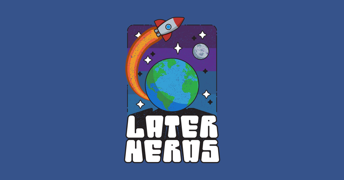 Space Rocket Funny Cartoon Sci Fi Later Nerds - Space Ship - T-Shirt ...