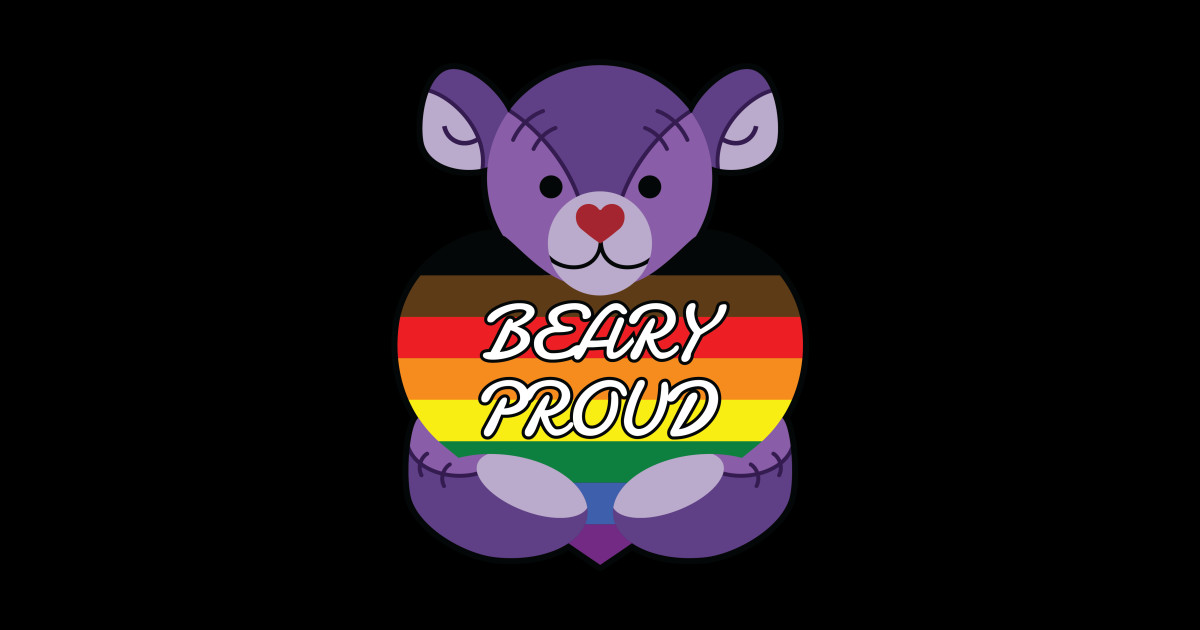 Beary Proud - Purple - Pride - Sticker | TeePublic
