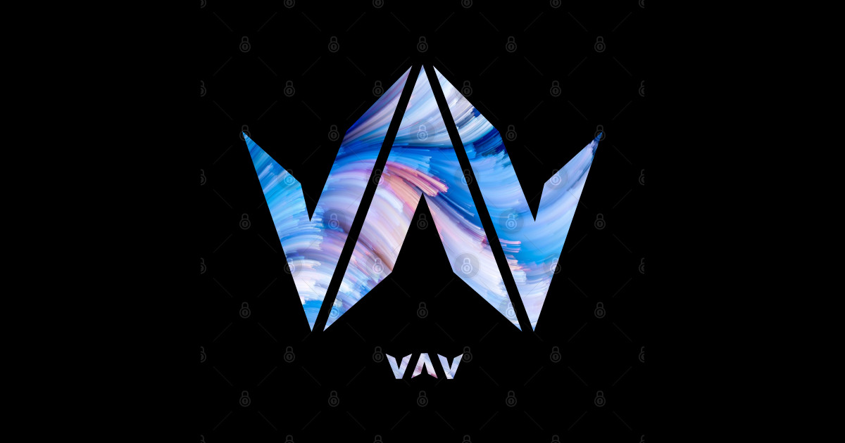 VAV Logo Blue Abstract - Vav - Sticker | TeePublic