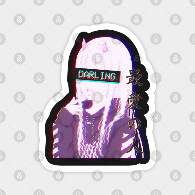 Darling in the Franxx Zero Two Retro Waifu - Anime - Magnet | TeePublic