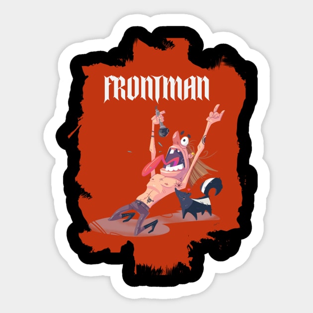 Rock'n roll frontman in the stage - Microphone Music - Sticker | TeePublic