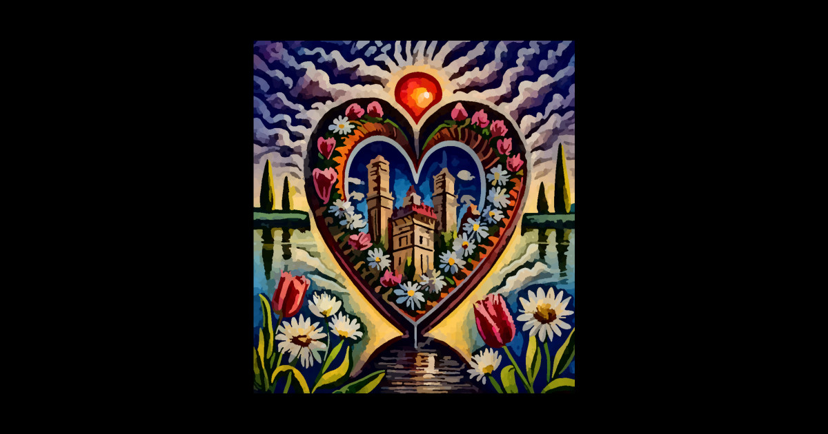 Watercolor flowers surround heart Valentines - Watercolor - Posters and ...