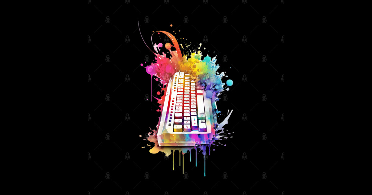 Colourful Keyboard - I love coding - Keyboard - Sticker | TeePublic