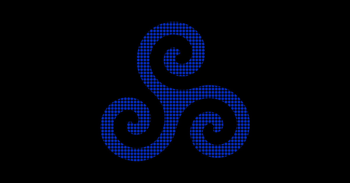 Blue Dot Triskele - Blue - Sticker | TeePublic