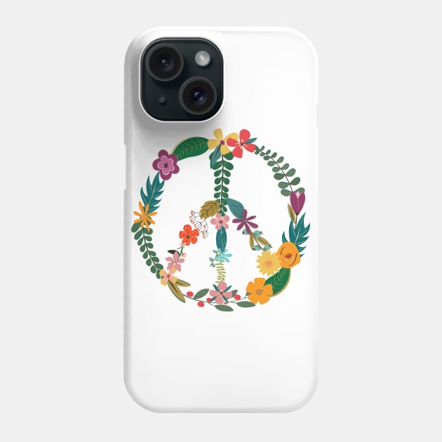 Floral Peace Sign - Peace - Phone Case | TeePublic