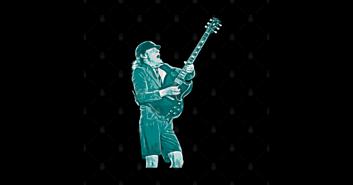 ANGUS YOUNG ROCK N ROLL - Angus Young - Sticker | TeePublic