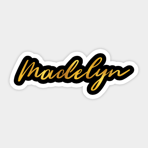Madelyn Name Hand Lettering in Faux Gold Letters - Madelyn - Sticker ...