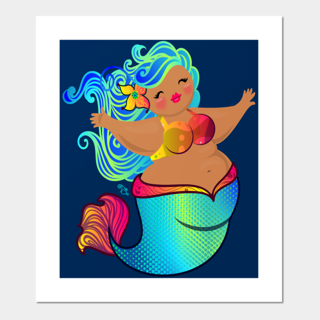 Chubby Mermaid - Body Positive - Posters and Art Prints | TeePublic