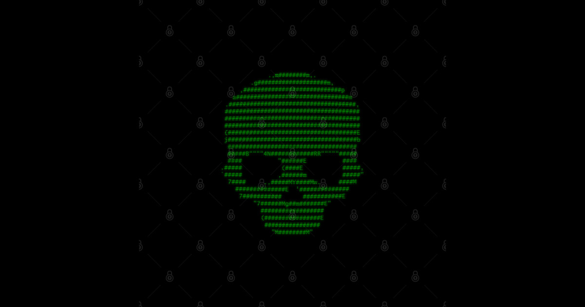 Green ASCII Skull - Ascii - Sticker | TeePublic