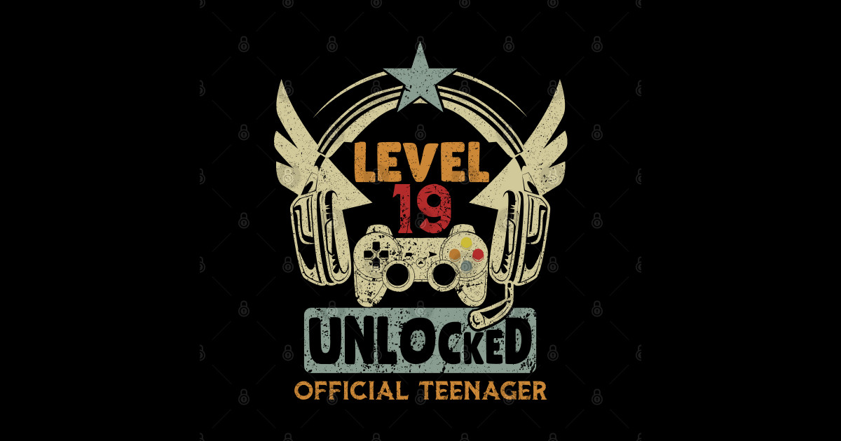 Official Teenager 19th Birthday - Level 19 Unlocked - 19th - Sticker ...