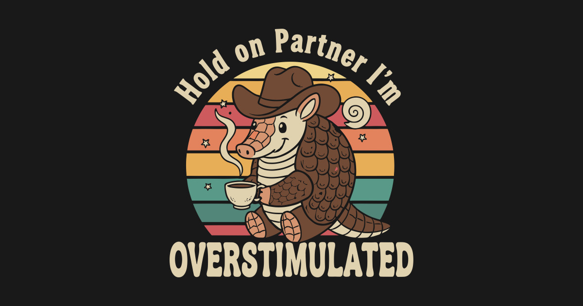 Hold on Partner, I'm Overstimulated Funny Quote - Funny Meme - T-Shirt ...
