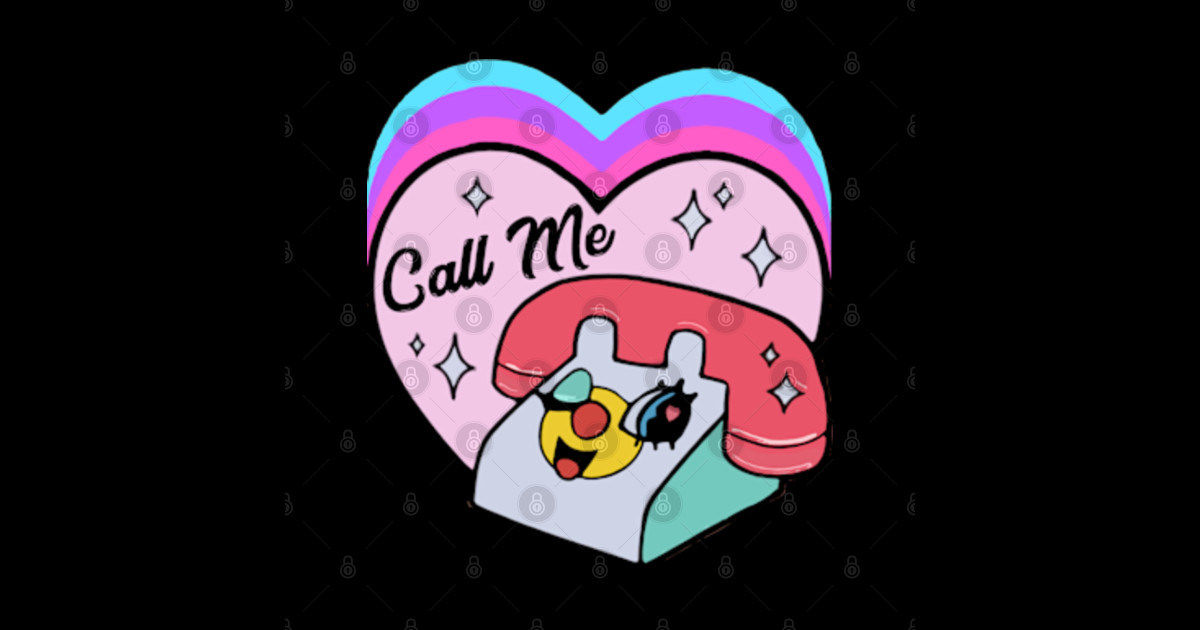 Cute Call Me Telephone - Call Me - Posters and Art Prints | TeePublic