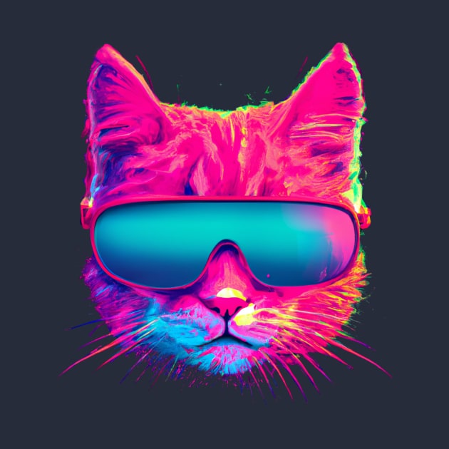 Retro Rave Cat - Cat - T-Shirt | TeePublic