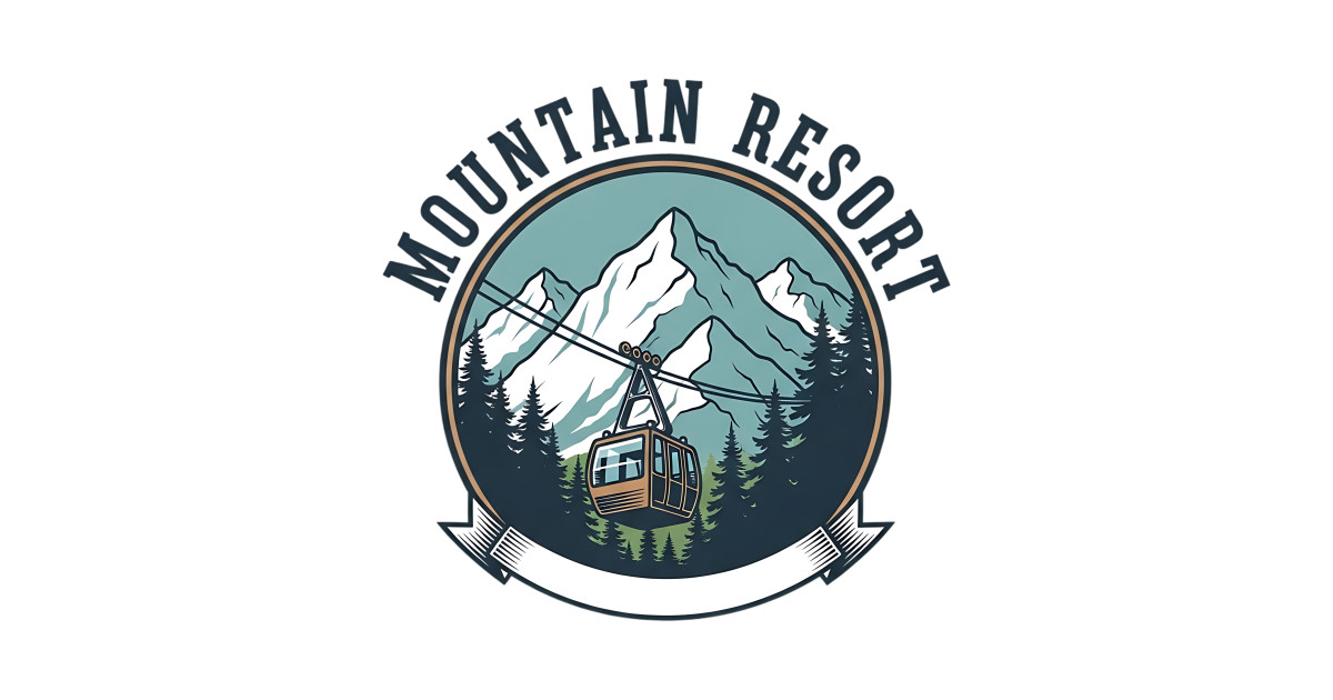 Mountain Resort Ski Lift Design - Mountain - T-Shirt | TeePublic