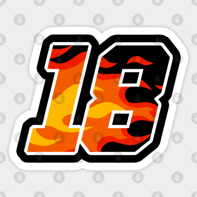 On Fire Racing Number 18 - Racing Numbers - Sticker | TeePublic