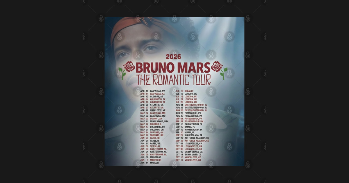 Bruno Mars-The Romantic Tour 2026 - Bruno - Tank Top | TeePublic