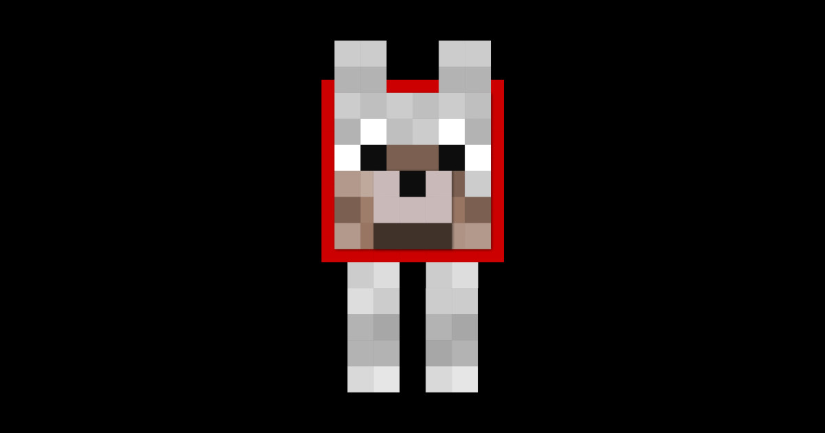 Minecraft Wolf with Red Collar - Minecraft Dog - Sticker | TeePublic