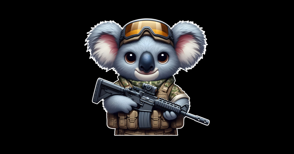 Tactical Koala - Koala - Sticker | TeePublic