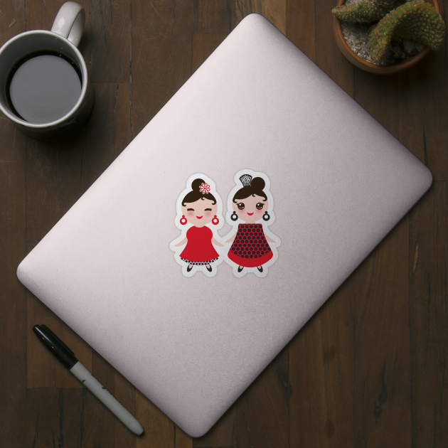 Spanish Flamenco Dancer (8) - Flamenco - Sticker | TeePublic
