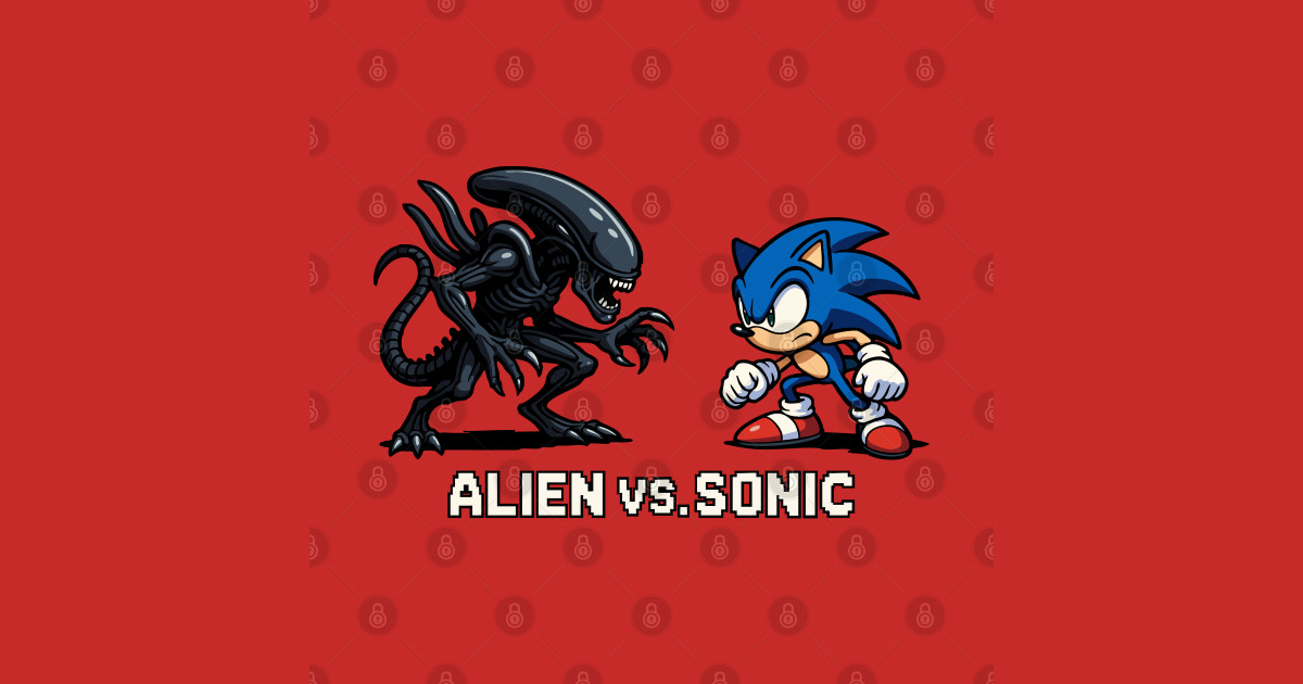 Alien vs. Sonic - Sonic The Hegdehog - T-Shirt | TeePublic
