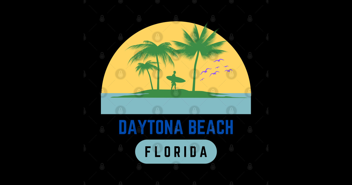Daytona Beach Florida Sunset Vintage - Daytona Beach - Sticker | TeePublic