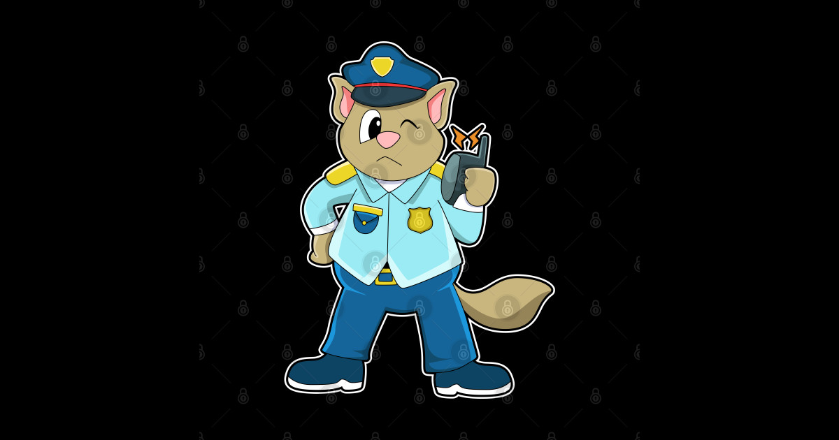 Tomcat as Police officer with Uniform & Microphone - Police - Posters ...