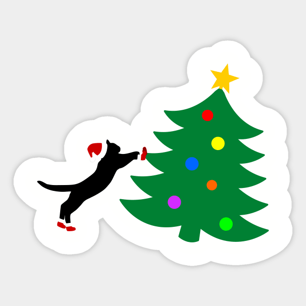 Cat Christmas tree disaster - Cat Christmas - Sticker | TeePublic