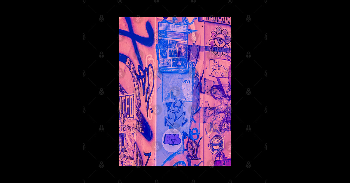 Graffiti Stickers NYC Pink Street Art Blue Tag - Pink - Sticker | TeePublic