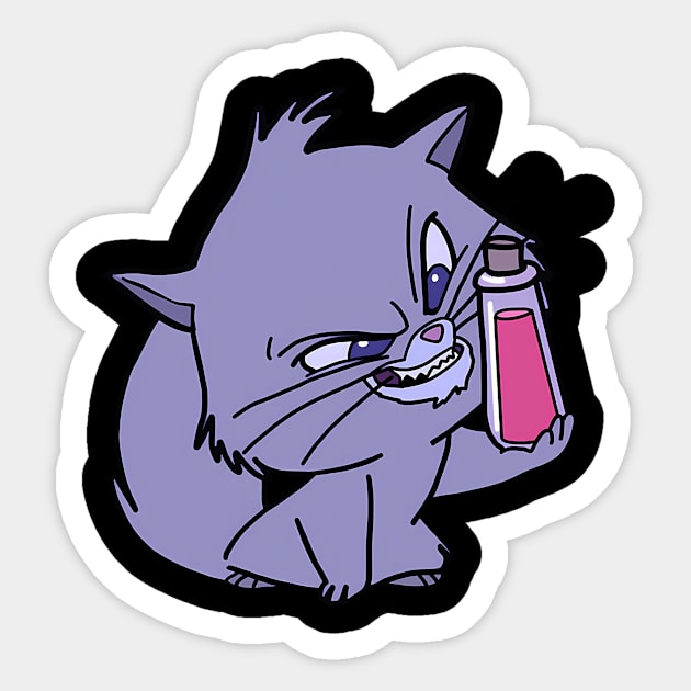 Yzma Cat With Poison Bottle - Yzma Cat With Poison Bottle - Sticker ...