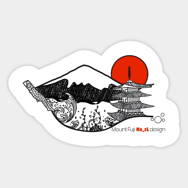 Mount fuji japanese style - Mount Fuji - Sticker | TeePublic