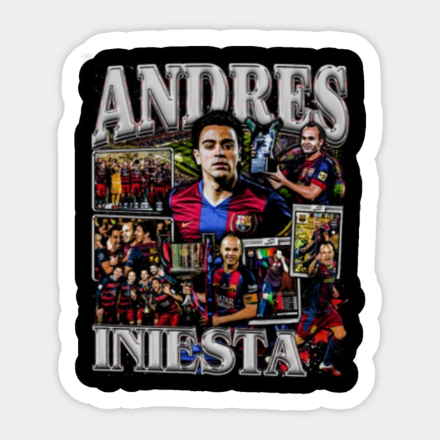 Andres Iniesta Vintage Bootleg - Andres Iniesta - Sticker | TeePublic