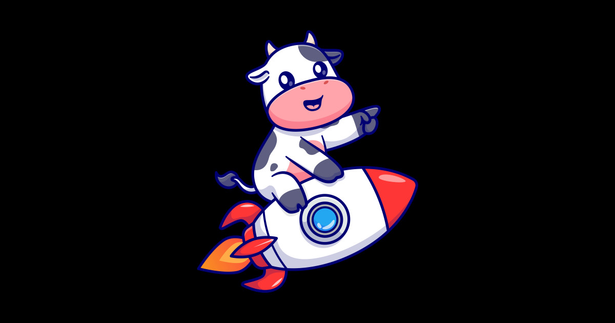 Cute Cow Riding Rocket Cartoon - Cute Cow Riding Rocket Cartoon ...