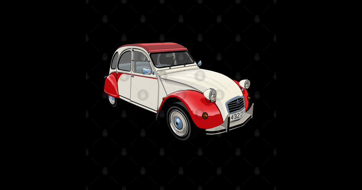 Citroen 2CV Dolly in red - Citroen 2cv - Sticker | TeePublic