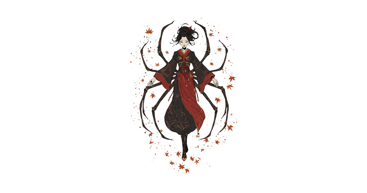 Jorogumo Yokai - Elegant Spider Woman in Kimono - Jorogumo Yokai - T ...