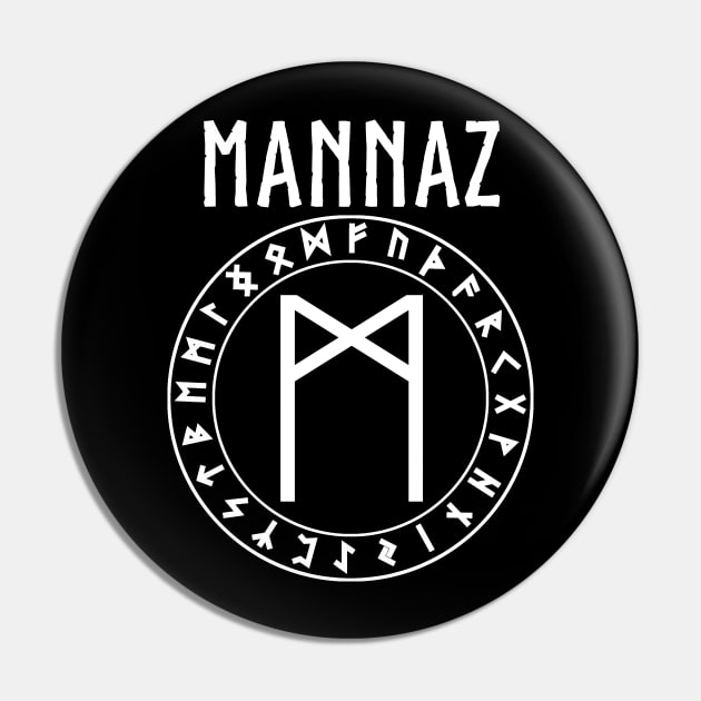 Mannaz Norse Rune - Mannaz Rune - Pin | TeePublic