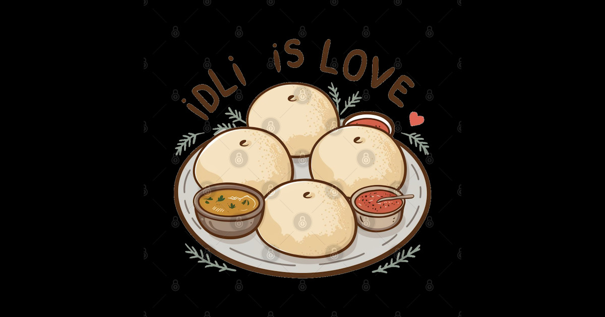 Indian Food- Idli is love - Indian Food - Sticker | TeePublic