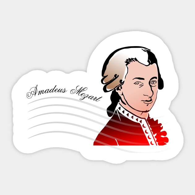 Wolfgang Amadeus Mozart - Mozart - Sticker | TeePublic