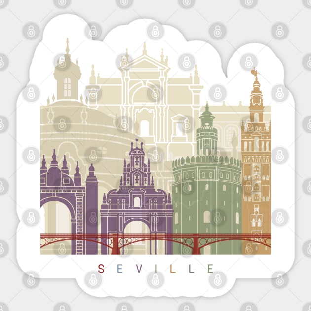 Seville V2 skyline poster - Skyline - Sticker | TeePublic