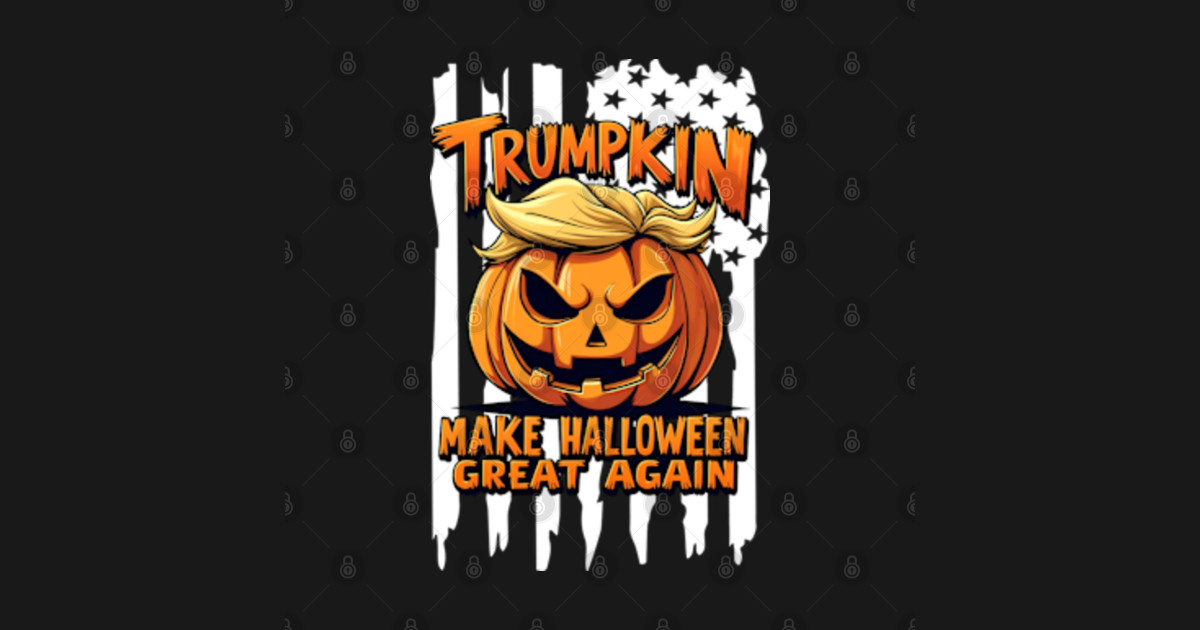 Trumpkin Make Halloween Great Again USA Flag Funny Halloween - Trumpkin ...