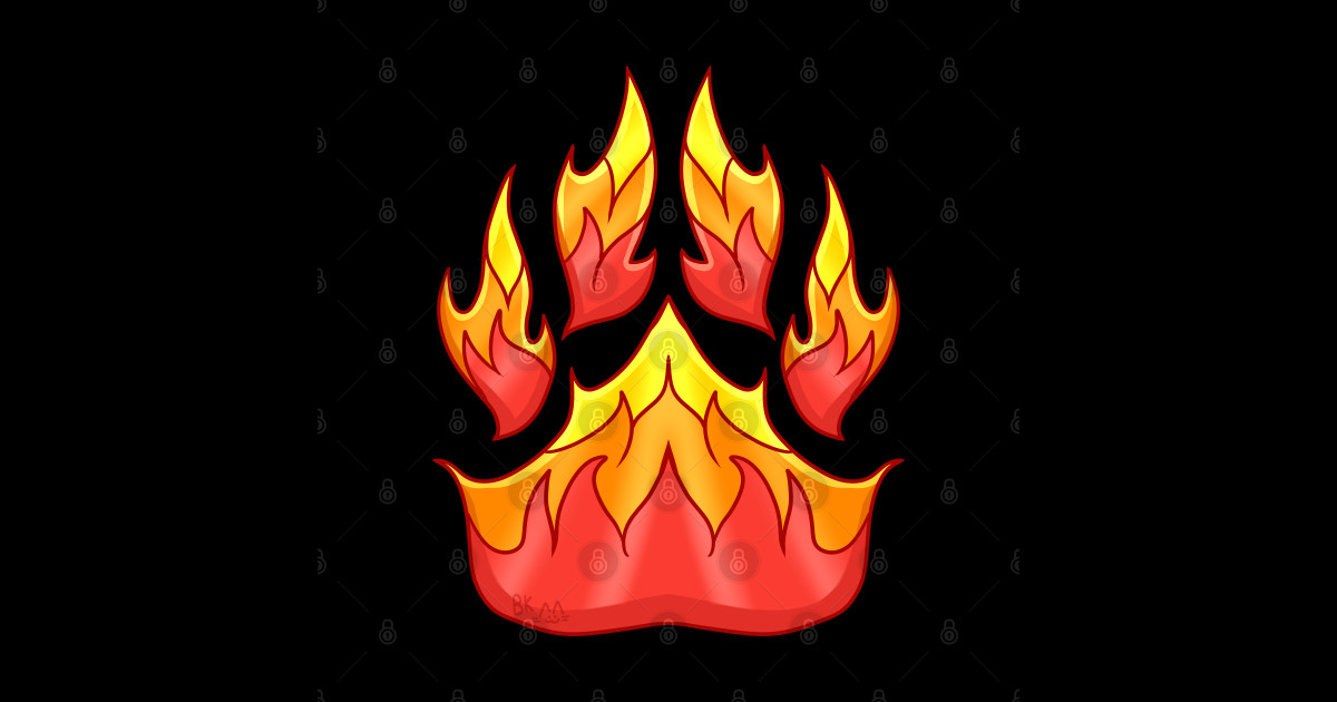 Fire Paw Print - Fire Paw Print - Sticker | TeePublic