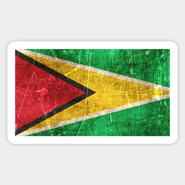 Vintage Aged and Scratched Guyanese Flag - Guyanese Flag - Sticker ...